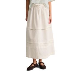 Marc O'Polo Damen Webrock "aus Leinen-Baumwolle-Mix", wei&szlig;, Gr. M, MARC O'POLO DENIM, unifarben, Obermaterial: 56% Leinen, 44% Baumwolle, R&ouml;cke