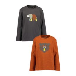 Blue Seven Jungen Langarmshirt, bunt, Gr. 128, bedruckt, unifarben, Jersey, Obermaterial: 100% Baumwolle, Shirts, Baumwolle