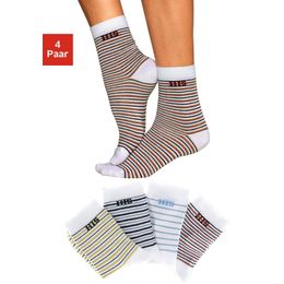 H.I.S. H.I.S Herren Basicsocken "Damen Herren Ringel und uni Socken", Gr. 39, bunt, Baumwolle, Baumwollmischung, Elasthan, Polyamid, geringelt, Socken, mit