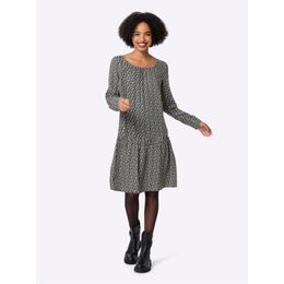 Heine Damen Druck-Kleid, Schwarz, Gr. 48, Druckkleider, Material: Viskose