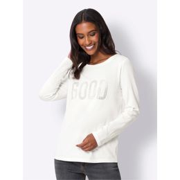 Heine Damen Rundhalsshirt, Natur, Gr. 36, Langarm-Shirts, Material: Baumwolle