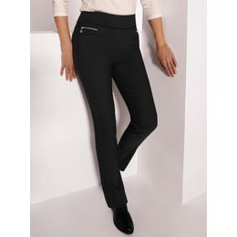 Stehmann Damen Schlupfhose, schwarz, Gr. 36, unifarben, 78% Viskose, 19% Polyamid, 3% Elasthan, Hosen