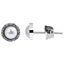 Adelia&acute;s ADELIA ́S Damen Paar Ohrh&auml;nger "Ohrringe &ndash; Ohrstecker aus Edelstahl mit Perle", silber, Edelstahl, Ohrringe, Zum Verschenken &ndash; ideal zum einfach so