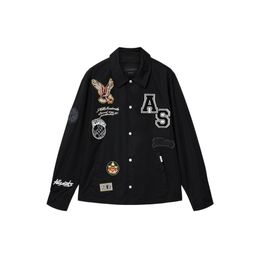 AllSaints Jacke 'SOUNDMAN' Herren Gr&ouml;&szlig;e XXL beige / hellrot / schwarz / wei&szlig; Sommerjacke