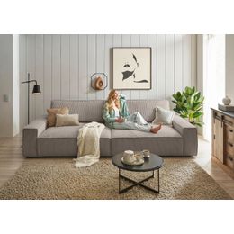 Big-Sofa OTTO HOME, B:316cm H:90cm T:135cm, grau, 100% Polyester, Sofas, "SHERWOOD XXL Cord, Big-Sofa (316cm), extra tiefe Sitzfl&auml;che 95 cm",