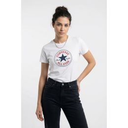 Converse Damen T-Shirt "CHUCK PATCH TEE", wei&szlig;, Gr. XL, Obermaterial: 100% Baumwolle, Shirts, Kurzarm, aus Baumwolle, in den Gr&ouml;&szlig;en XS bis XXL