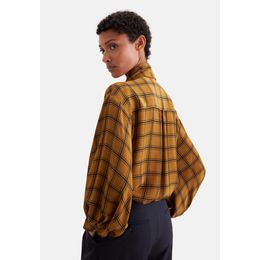 Seidensticker Damen Klassische Bluse, gelb, Gr. 42, kariert, 100% Viskose, Blusen, 1/1 Binderkragen Karo