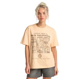 Billabong Damen T-Shirt "Flying To The Moon", beige, Gr. L, Obermaterial: 100% Baumwolle., Shirts
