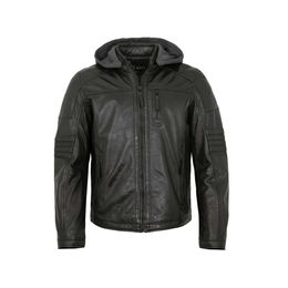 Jilani Lederjacke Kapuze Lammnappa in Schwarz | Gr.: 52