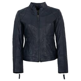 7eleven Lederjacke Lammnappa in Navy | Gr.: 34