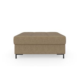 Polsterhocker DOMO collection, B:100cm H:46cm T:70cm, braun, 49% Polyester, 34% Viskose, 9% Leinen, 8% Polyacryl, Hocker, "Capelo bequem,