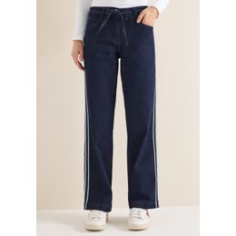 Cecil Damen Loose-fit-Jeans, blau, Gr. 32, unifarben, Jeans, 98% Baumwolle, 2% Elasthan, Jeans, High Waist