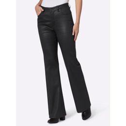 Heine Damen Bootcut-Jeans, Schwarz, Gr. 36, Straight, Material: Baumwolle