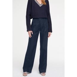 Heine Damen Leinenhose, Blau, Gr. 34, Weite Hosen, Material: Leinen