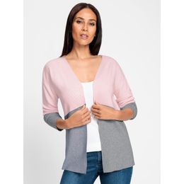 Heine Damen Feinstrickjacke, Rosa, Gr. 46, Strickjacken, Material: Viskose