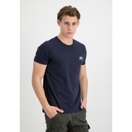 Herren T-Shirt "Basic T-Shirt SL", blau, Gr. XXL, Alpha Industries, Obermaterial: 100% Baumwolle, Shirts