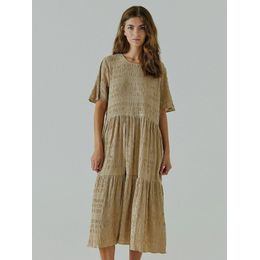 NORR Damen Jerseykleid "NORR Dress Clarra"warm beige, Gr. 36, Obermaterial: 82% Viskose, 17% Polyamid, 1% Elasthan, Kleider