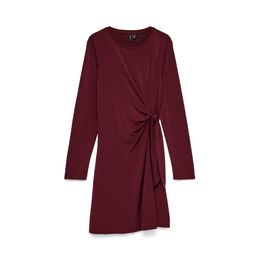 V&eacute;ro Moda VERO MODA Damen Minikleid "VMJILL LS DRESS JRS NOOS", rot, Gr. M, unifarben, Jersey, Obermaterial: 96% Polyester, 4% Elasthan, Kleider, Materialmix,