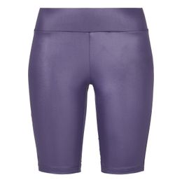 Urban Classics Herren Stoffhose "Urban Classics Damen Ladies Synthetic Leather Cycle Shorts", lila, Gr. L, unifarben, 87% Polyester, 13% Elasthan,
