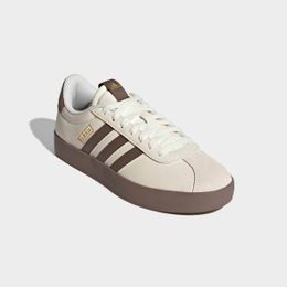 Damen Sneaker "VL COURT 3.0", adidas Sportswear, Gr. 40, beige, Leder, Synthetik, Schuhe, inspiriert vom Design des adidas samba
