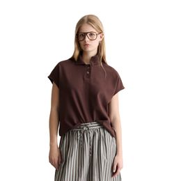 Marc O'Polo Damen Poloshirt, braun, Gr. S, MARC O'POLO DENIM, Single Jersey, Obermaterial: 100% Baumwolle, Shirts, wide aus schwerem Single Jersey