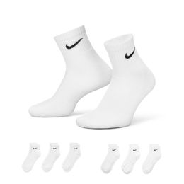 Nike Herren Funktionssocken "U NK EVERYDAY CSH ANKL 6PR 132", Gr. L, wei&szlig;, Obermaterial: 100% Textilmaterial, Socken, f&uuml;r Fitness-Workout, mit