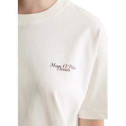 Marc O'Polo Damen T-Shirtsilky wei&szlig;, Gr. XL, MARC O'POLO DENIM, Jersey, Obermaterial: 100% Baumwolle, Shirts, Logo-T-Shirt relaxed aus Organic Cotton
