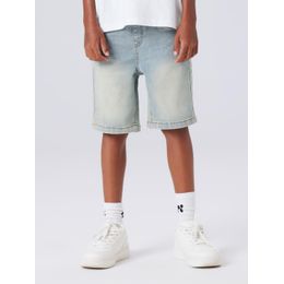 name it Jungen Jeansshorts "NKMRYAN JOGGER DNM L SHOR", blau, Gr. 92, Abriebeffekte, Denim/Jeans, Obermaterial: 70% Baumwolle, 27% Polyester, 3%