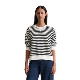 Marc O'Polo Damen Sweatshirtschwarz, Gr. S, MARC O'POLO DENIM, geringelt, Sweatware, Obermaterial: 100% Baumwolle, Sweatshirts, Gestreift, relaxed fit