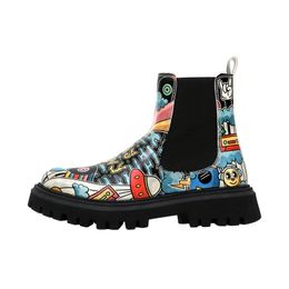 DOGO Damen Chelseaboots "Aura Boots Stay Groovy Damen Stiefeletten", Gr. 38, bunt, Lederimitat, Schuhe, Handgefertigt