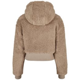 Urban Classics Damen Outdoorjacke "Urban Classics Damen Ladies Short Oversized Sherpa Jacket"softtaupe, Gr. XXXL, unifarben, 100% Polyester, Jacken