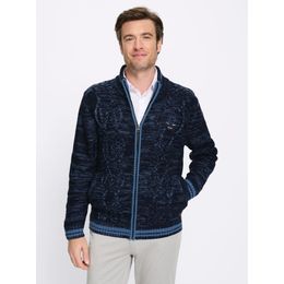 Marco Donati Herren Strickjacke, blau, Gr. 60, meliert, unifarben, 100% Polyacryl, Strickjacken