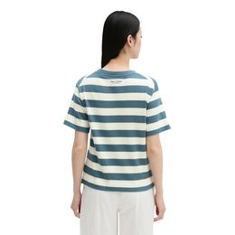 Marc O'Polo MARC O'POLO Damen T-Shirtlight blau, Gr. M, geringelt, Jersey, Obermaterial: 100% Baumwolle, Shirts, gestreift, loose aus weichem Single Jersey