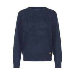 oxmo Damen Strickfleece-Pullover "Strickpullover OXEdna", blau, Gr. L, Obermaterial: 100% Polyacryl PAN., Pullover