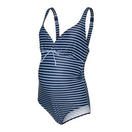 MAMALICIOUS Umstand Badeanzug 'MLJOSEFINE' Damen Gr&ouml;&szlig;e XXL navy / hellblau