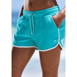 Kangaroos Damen Relaxshorts, Gr. 32, blau, Frottee, Obermaterial: 50% Baumwolle, 48% Polyester, 2% Elasthan, unifarben, Basic, Hosen, mit sportlichem