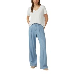 s.Oliver Damen T-Shirtwei&szlig;, Gr. 38, Jersey, Obermaterial: 100% Baumwolle, Shirts, V-Ausschnitt mit Rippblende