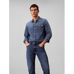 Herren Slim-fit-Jeans, blau, Gr. 34, Calvin Klein Jeans, unifarben, Denim/Jeans, Obermaterial: 98% Baumwolle, 2% Elasthan, Jeans, Slim fit mit Taschen