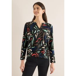 Cecil Damen Langarmshirt, bunt, Gr. S, gemustert, Stoff, 50% Modal, 50% Baumwolle, Shirts, Jersey