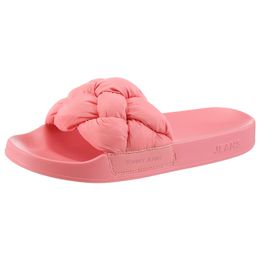 Tommy Jeans Damen Pantolette "TJW BRAIDED SLIDES", Gr. 42, rosa, Textil, unifarben, Basic, Schuhe, Sandale, Pantolette, Flat mit geflochtener Bandage
