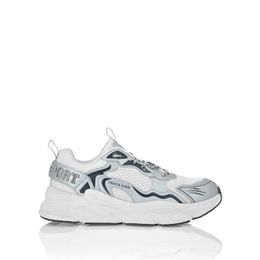 Plein Sport Damen Sneaker "Low-Top-Sneaker", Gr. 45, silber, Schuhe