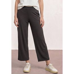 Street One Damen Jerseyhose, grau, Gr. 40, unifarben, Jersey, 95% Viskose, 5% Elasthan, Hosen, High Waist