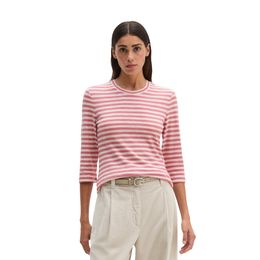 Marc O'Polo MARC O'POLO Damen T-Shirt "aus weichem Slub-Jersey", rosa, Basic, Gr. L, gestreift, Obermaterial: 100% Baumwolle, Shirts