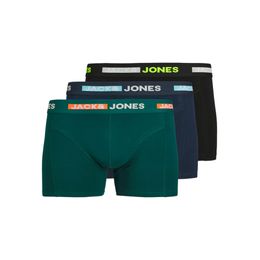 Jack & Jones Jack & Jones Boxershorts 'JACScott' Herren Gr&ouml;&szlig;e XS navy / smaragd / orange / schwarz