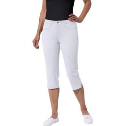 Damen Caprijeans mit seitlichem Dehnbund wei&szlig;, Gr&ouml;&szlig;e 38