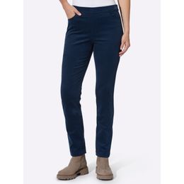 Heine Damen Cord-Hose, Blau, Gr. 50, R&ouml;hrenhosen, Material: Baumwolle