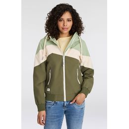 Ragwear Damen Funktionsjacke "NUGGIE OMBRE O", gr&uuml;n, Gr. XS, kontrastfarbene Details, Web, Obermaterial: 100% Polyester, Jacken, &Uuml;bergangsjacke aus