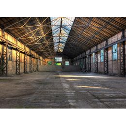 Livingwalls LIVING WALLS Fototapete "Designwalls Old Hall", B/L: 3,5m x 2,55m, bunt, Tapeten, Vlies, Wand, Schr&auml;ge, Decke
