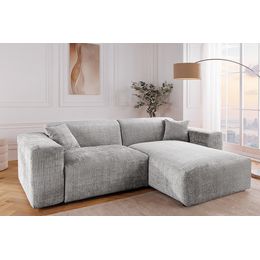 Riess Ambiente Modernes Ecksofa SIGNATUR 260cm grau Chenille Cremona beidseitig stellbar inkl. Kissen Riess-Ambiente L-Form Wohnzimmer