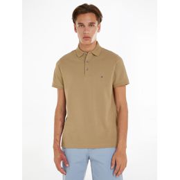 Tommy Hilfiger Herren Poloshirt "1985 SLIM POLO", beige, Gr. M, Piqu&eacute;, Obermaterial: 96% Baumwolle, 4% Elasthan, Shirts, Markenstickerei, aus